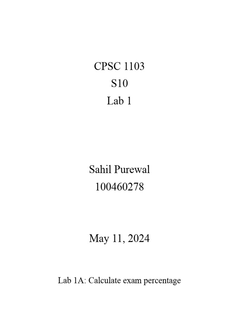 Lab1 Solution Pdf Software Development Computer Programming