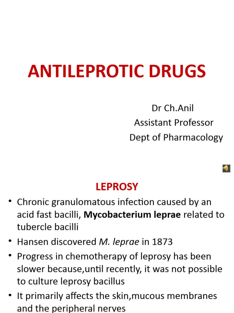 Antileprotic Drugs | PDF | Leprosy | Clinical Medicine