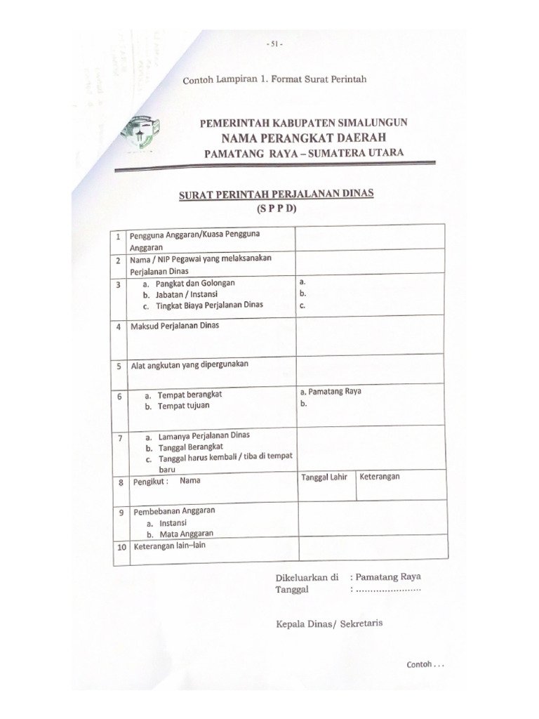 Contoh SPPD | PDF