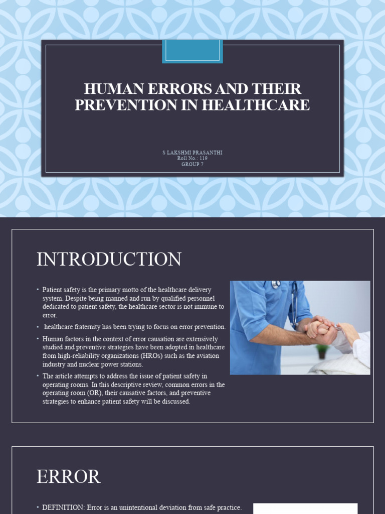 Preventing Human Errors in Healthcare | PDF | Patient Safety | Medical ...