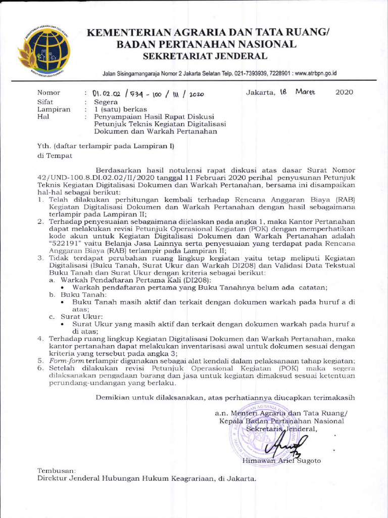 Digitalisasi Warkah Pertanahan BPN | PDF