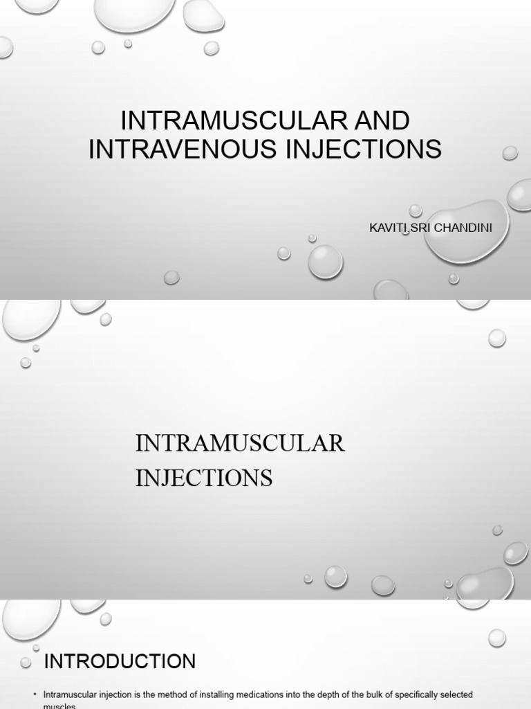 Im and IV Injections-1 | PDF | Injection (Medicine) | Intravenous Therapy