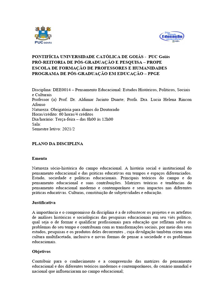 Pensamento Educacional Estudos Historicos Politicos Sociais e Culturais Aldimar e Lucia 2021 2 ...