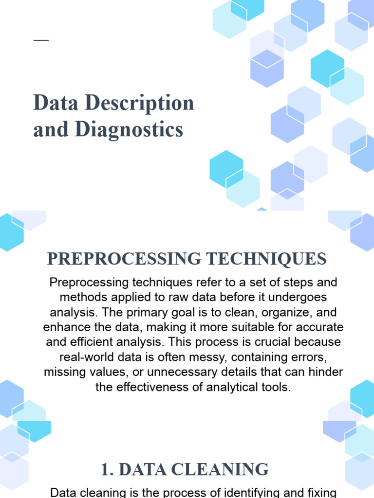 Lesson 7 Data Description and Diagnostics | PDF | Data | Information Technology