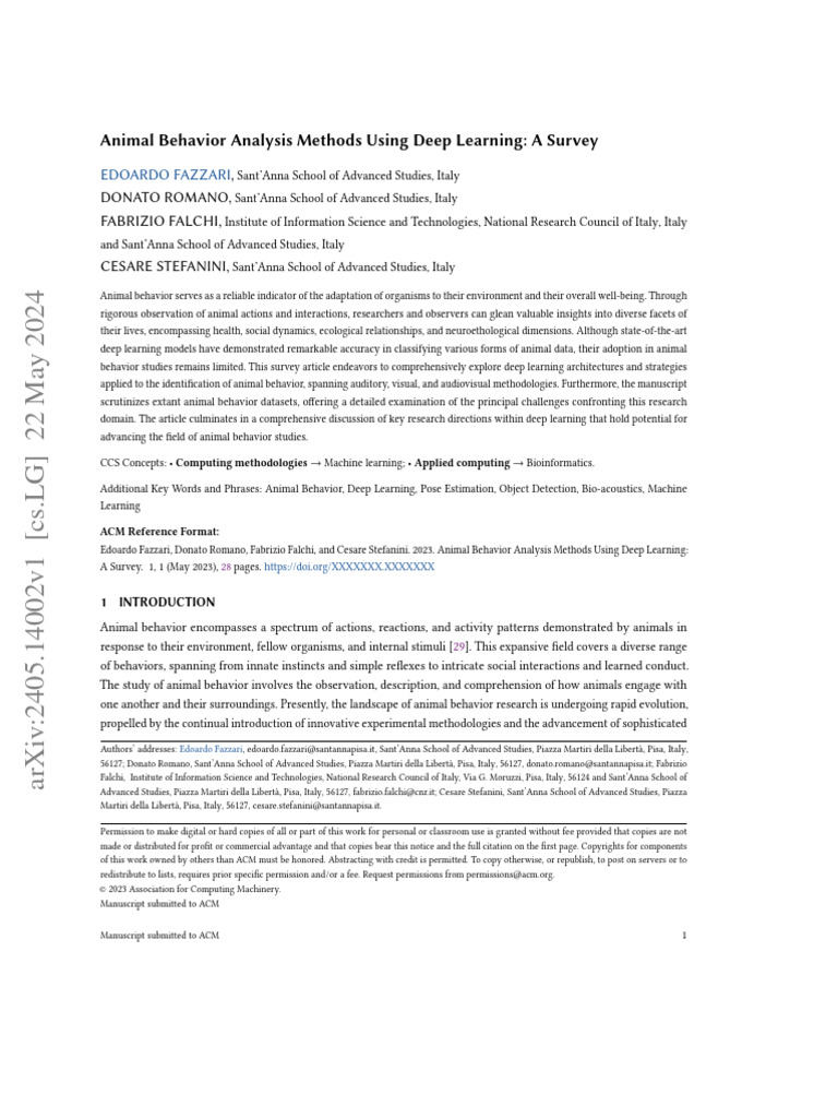 Animal_Behavior_Analysis_Methods_Using_Deep_Learni | PDF | Deep Learning | Methodology