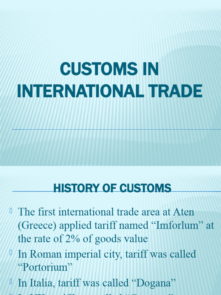Chapter 8-Customs in international trade | Download Free PDF | Customs ...