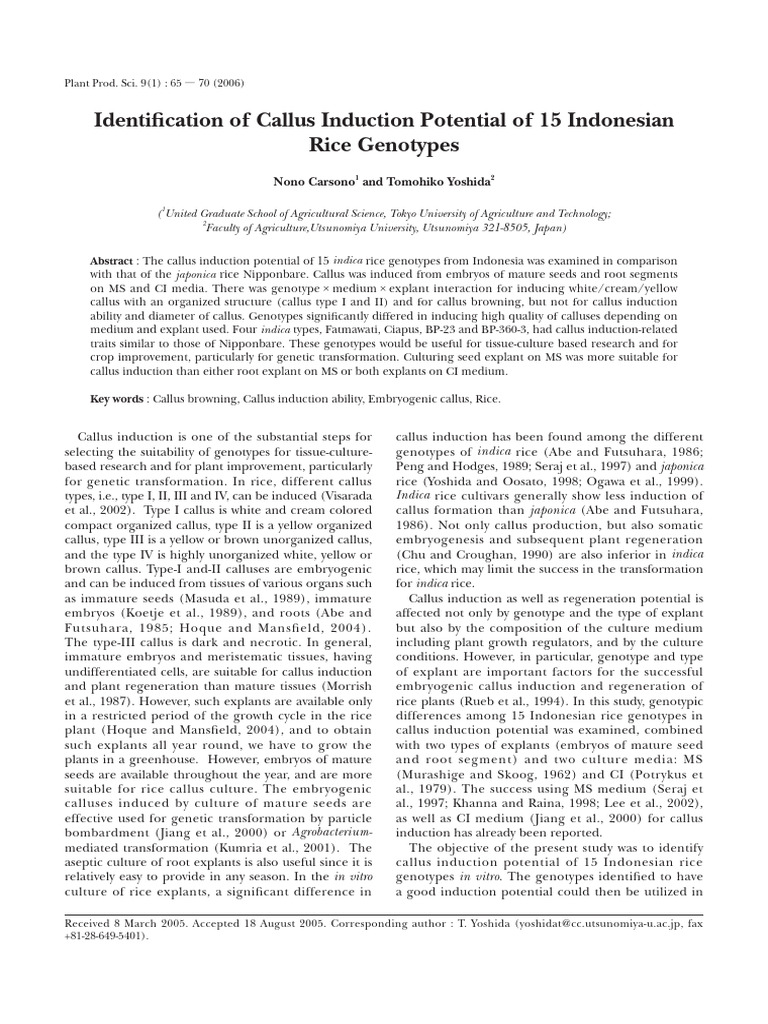 10. Callus Induction | PDF | Reproduction | Developmental Biology