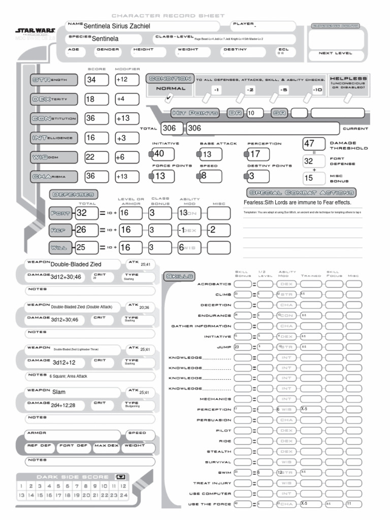 Sentinela Sirius Zachiel | PDF | Jedi | Characters Created