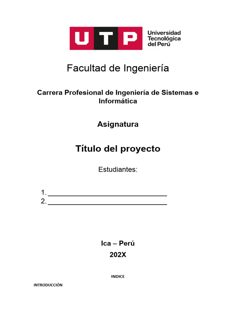 Formato de Informe de Proyecto de Algoritmos y Estructuras de Datos | PDF