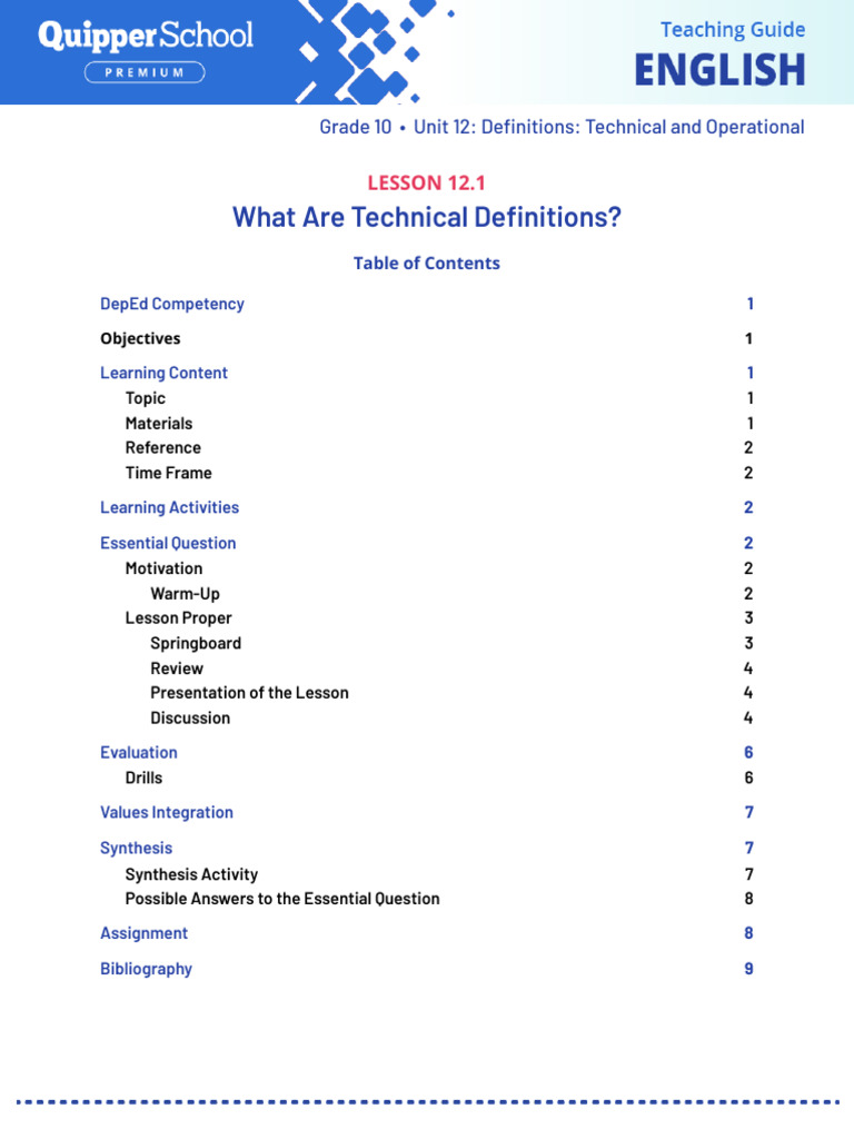 ME Eng 10 Q2 1201_TG_Definitions_ Technical and Operational_What Are ... ME Eng 10 Q2 1201_TG_Definitions_ Technical and Operational_What Are ...