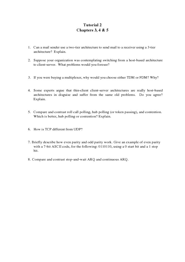 Tutorial 2 Questions | PDF