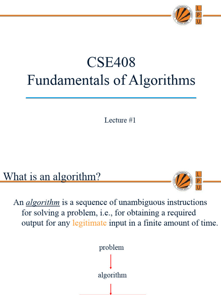 Lecture 1fundamental Of Algorithms 1 Pdf Algorithms Mathematics