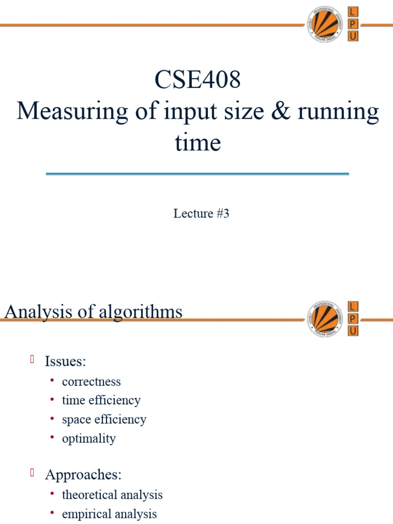 Lecture 3mesuring Input | PDF | Computer Science | Mathematics