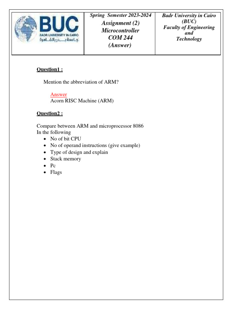 Assignment - 2 - Answer | Download Free PDF | Central Processing Unit | Computing