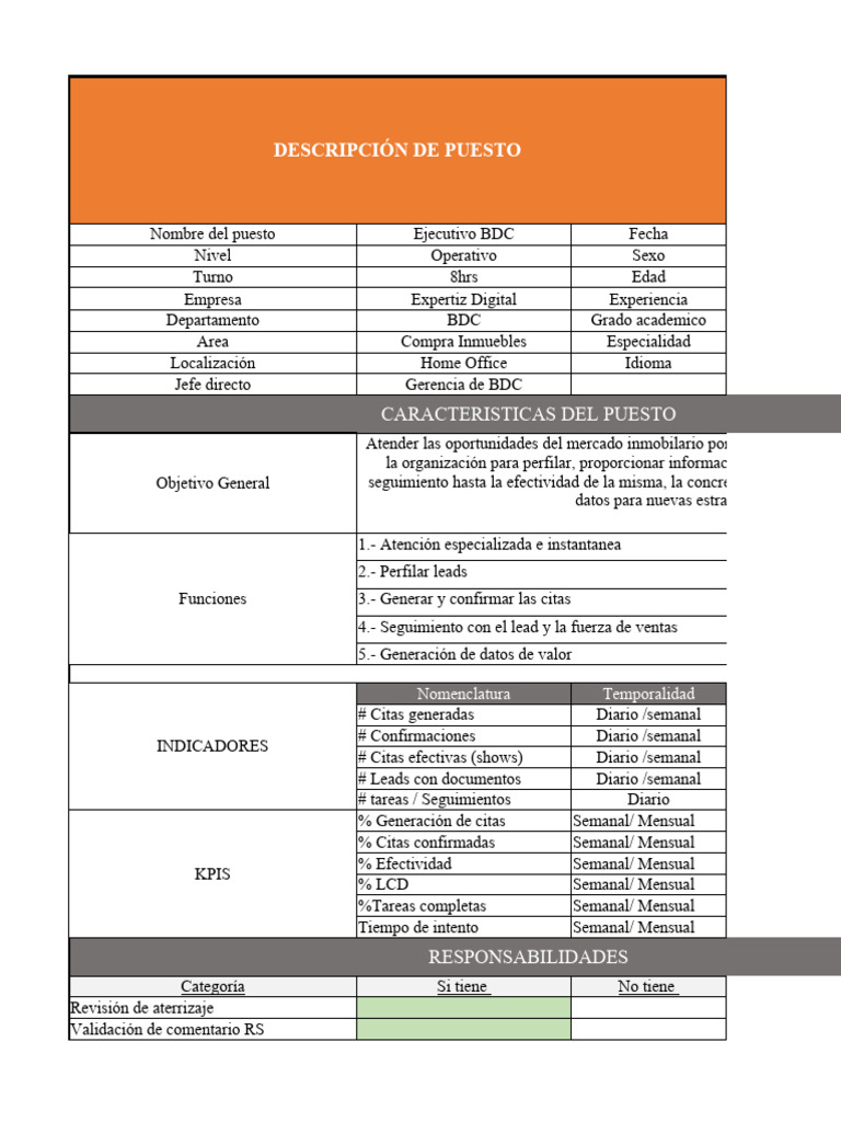 DDP Formato - Exp - Agente BDC | PDF | Business