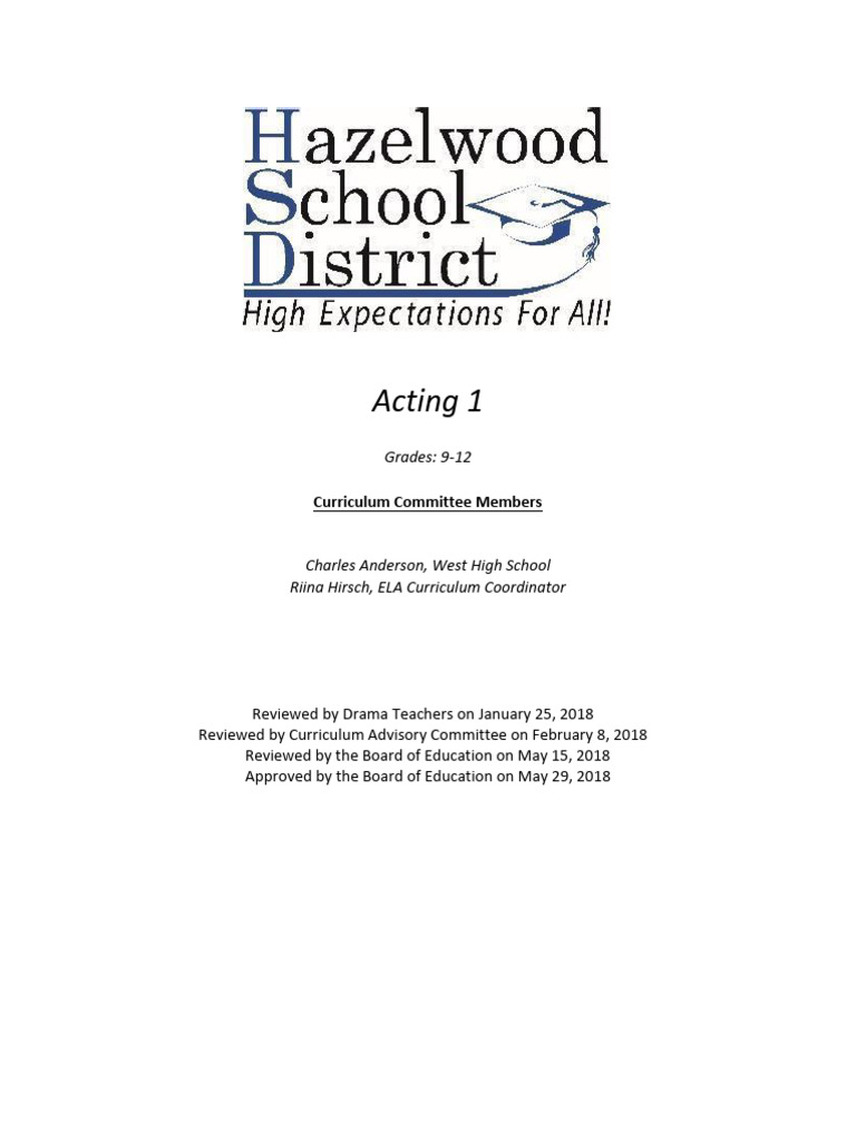 Acting 1 - Overview | PDF | Curriculum | Cognition