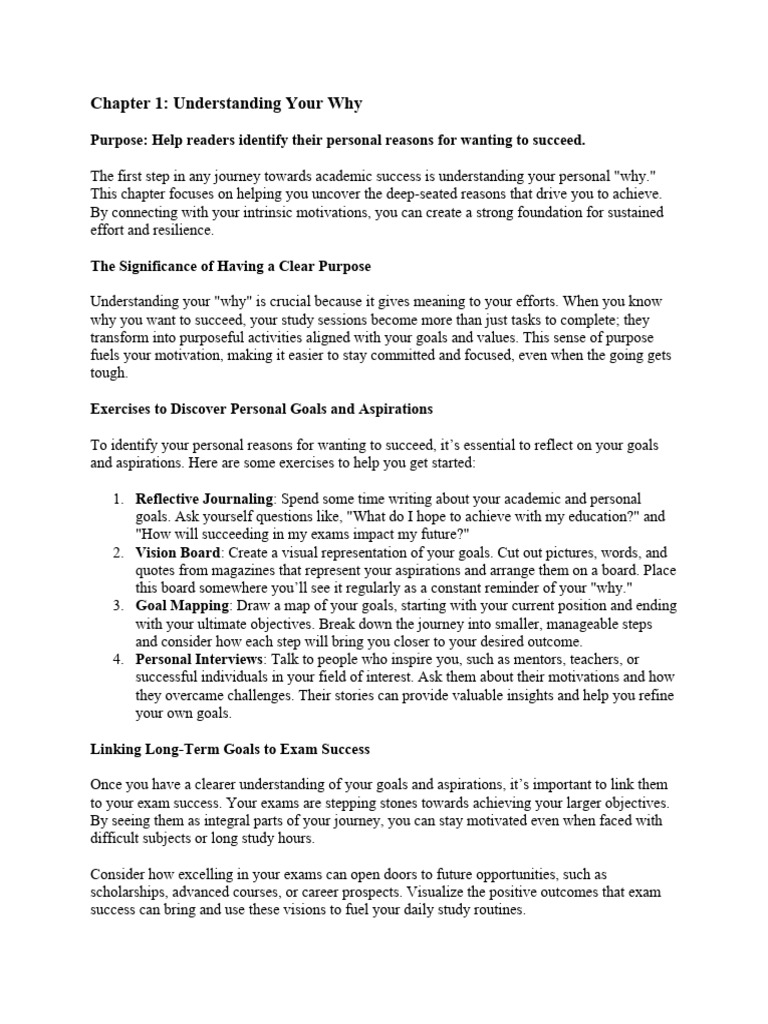Chapter 1_Understanding Your Why_Purpose | Download Free PDF | Goal | Motivation