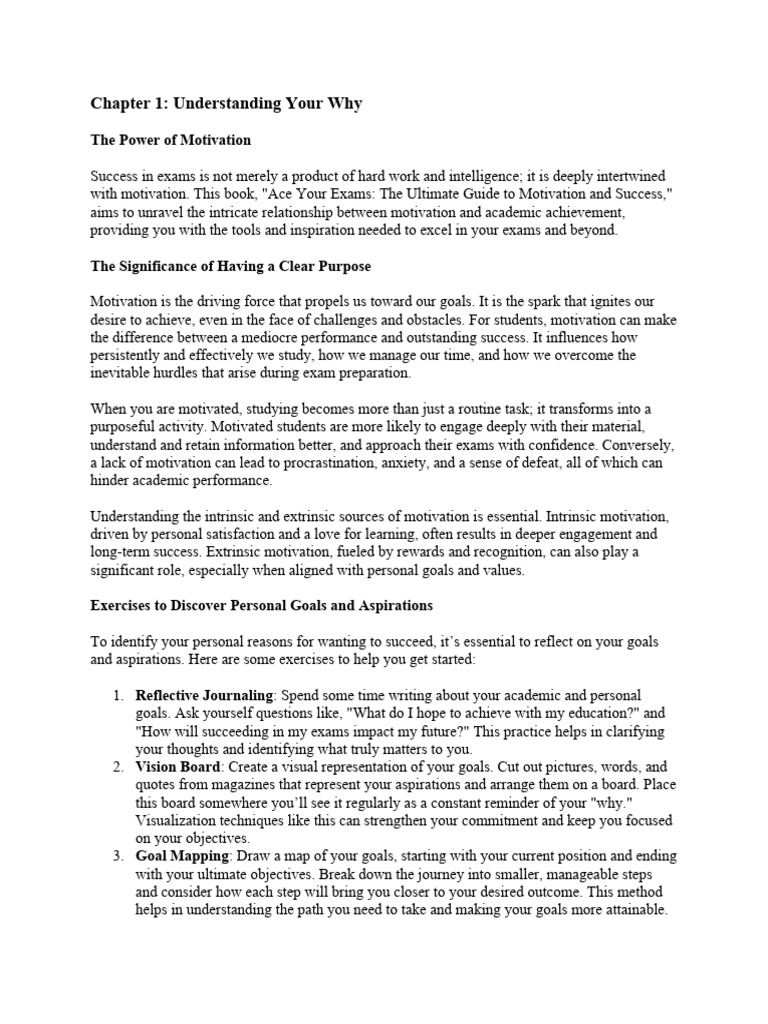 Chapter 1 - Understanding Your Why - Key Points | Download Free PDF ...