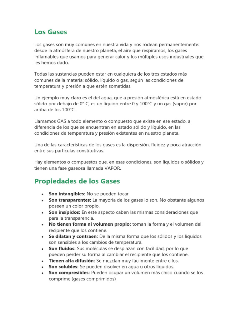 Los Gases | PDF | Oxígeno | Hidrógeno