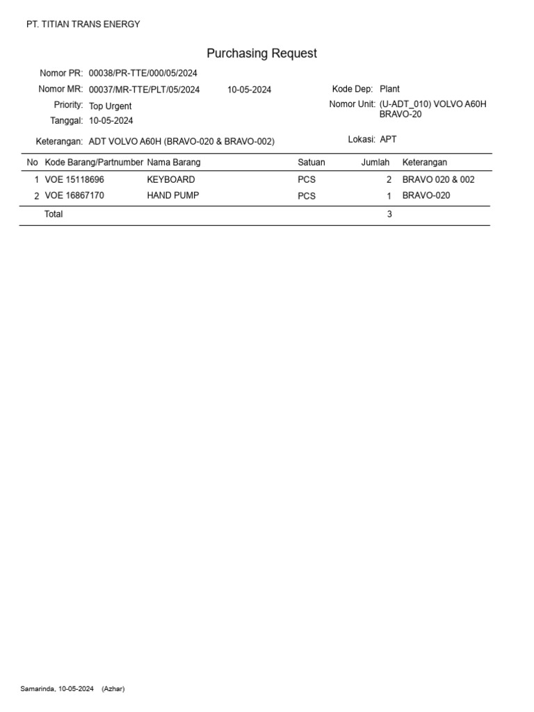 PR - 00038 - V - Site Apt - Plant - Adt Volvo A60h (Bravo-020 & 002 ...