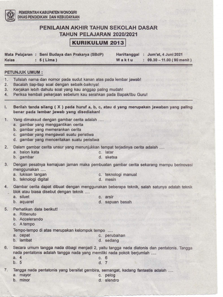 Pat KLS 5 TP 2020 2021 SBDP | PDF