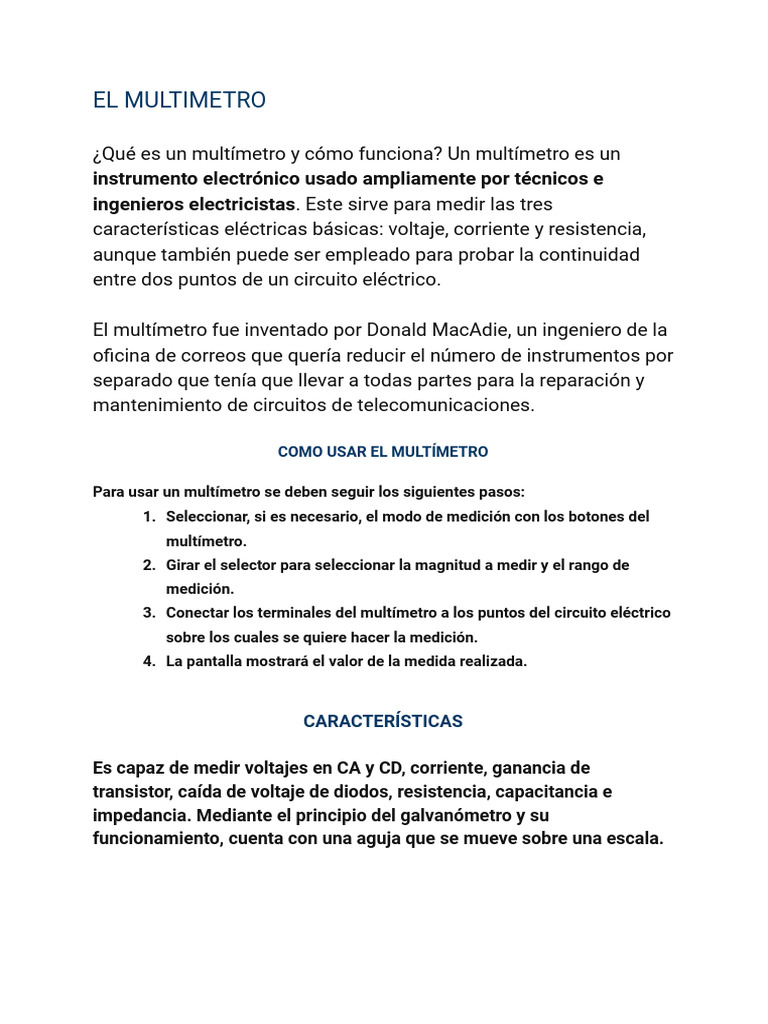 El Multimetro | PDF