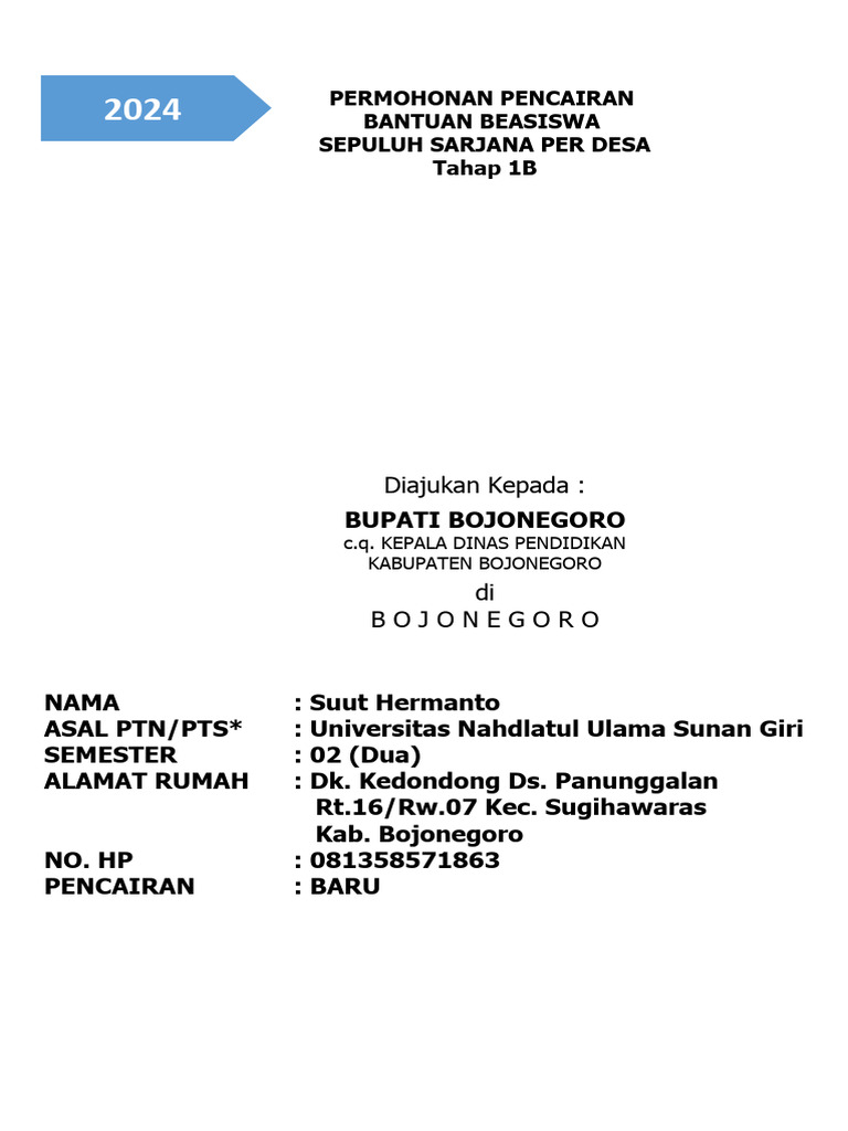Sesar-Permohonan Pencairan | PDF