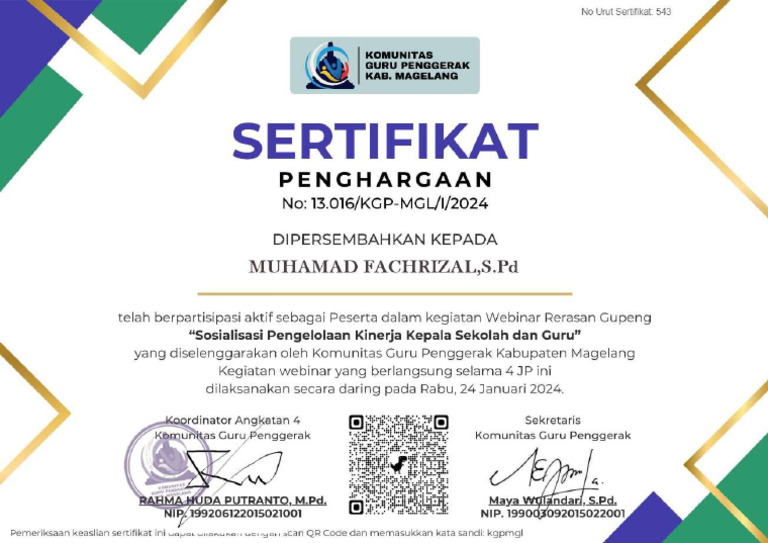 Sertifikat Rizal 3 | PDF