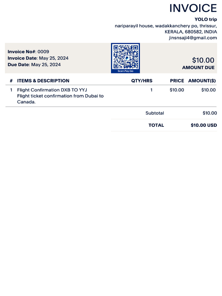 Invoice - 0009 | PDF