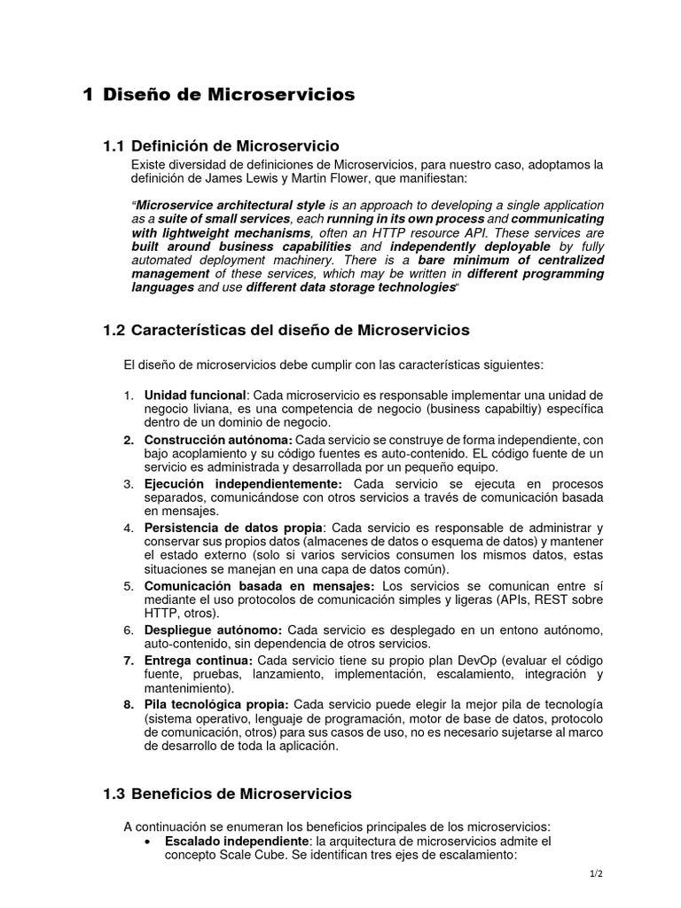 Guía de Diseño de Microservicios | PDF | Desarrollo de software | Ingeniería Informática