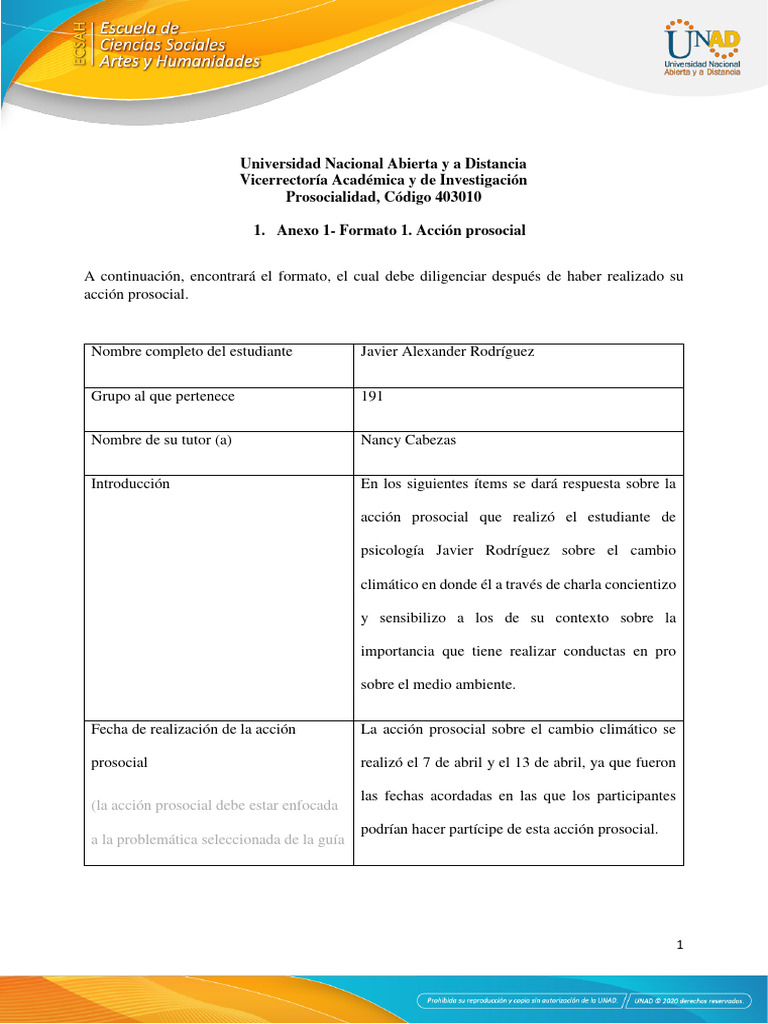 Acción Prosocial: Cambio Climático | PDF | Conceptos psicologicos ...