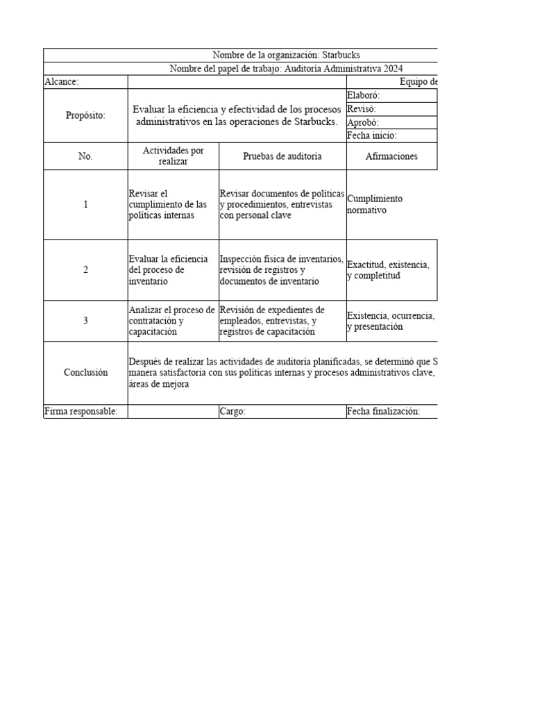 Hoja de Trabajo Auditoría Administrativa | Descargar gratis PDF ... Hoja de Trabajo Auditoría Administrativa | Descargar gratis PDF ...