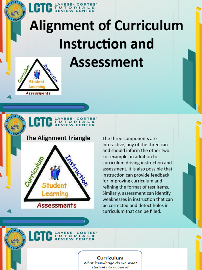 Alignment of Curriculum Instruction and Assessment | PDF | Educational ...