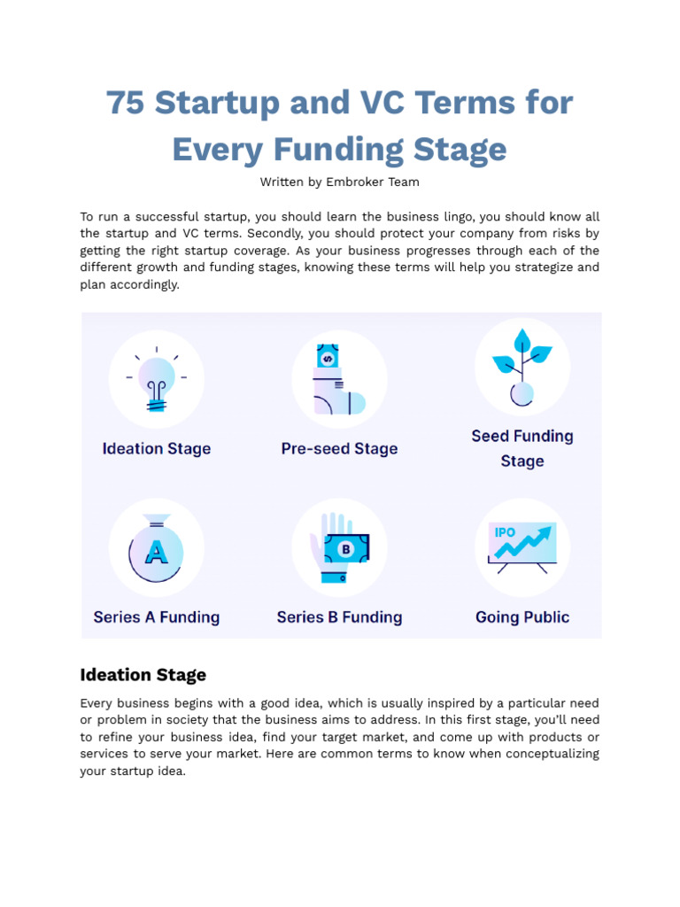Essential VC Terms for Startups | PDF | Stocks | Corporate Finance