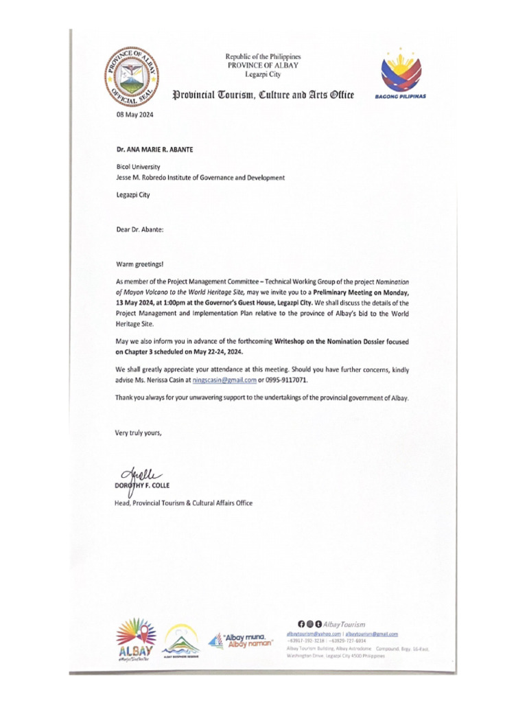 Writeshop On The Nomination Dossier - DR - Abante | PDF