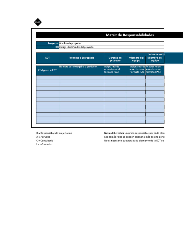 Matriz RACI para Proyecto Educativo | PDF | Business