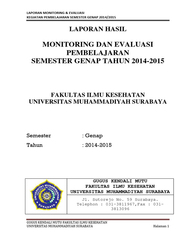 Laporan Monev Fakultas Genap 14 15 FIX | PDF | Karier & Perkembangan