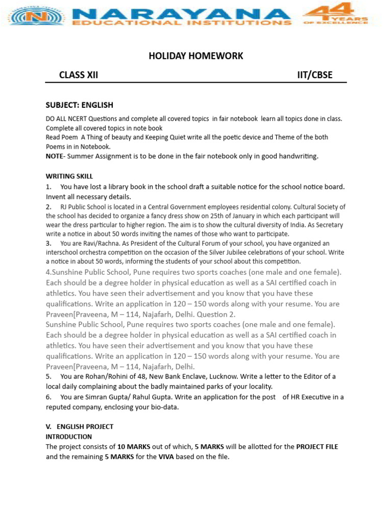 Grade Xii HHW Iit - Neet | PDF | Child Labour