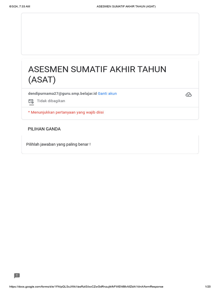 Asesmen Sumatif Akhir Tahun (Asat) Sebud8 | PDF | Game & Aktivitas