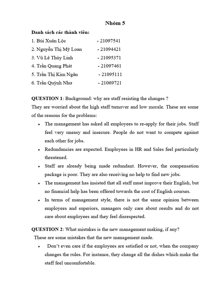 Case Study thuật ngữ trong KDQT | PDF | Employment | Human Resources