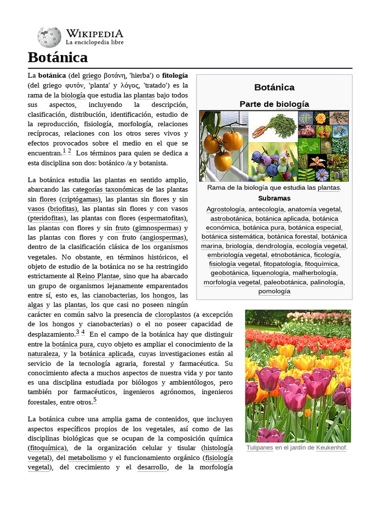Definición y ramas de la botánica | PDF | Botánica | Plantas