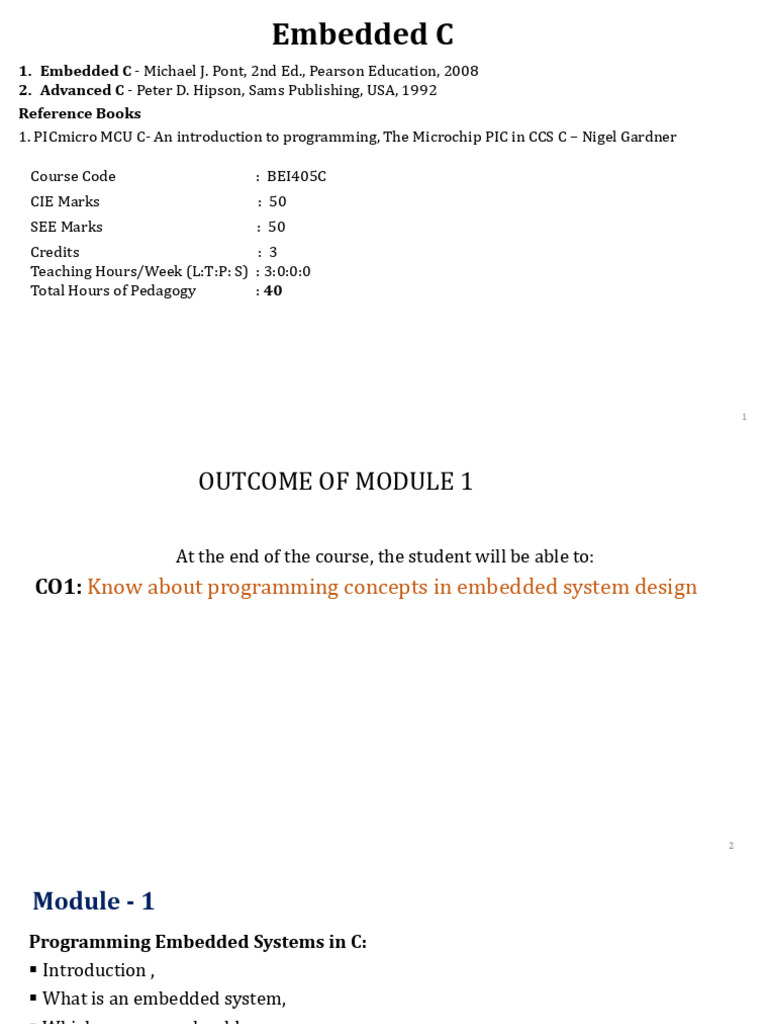 Emd C Module1 22 April 24 | PDF | Embedded System | Microcontroller