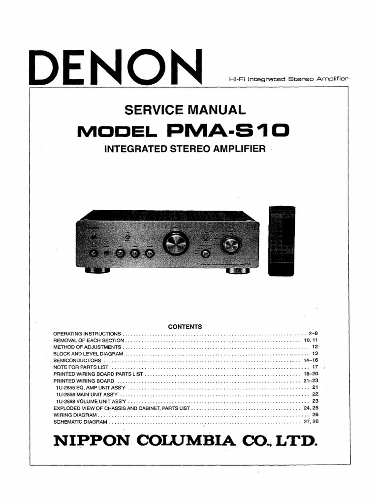 DENON-PMA-S10 | PDF