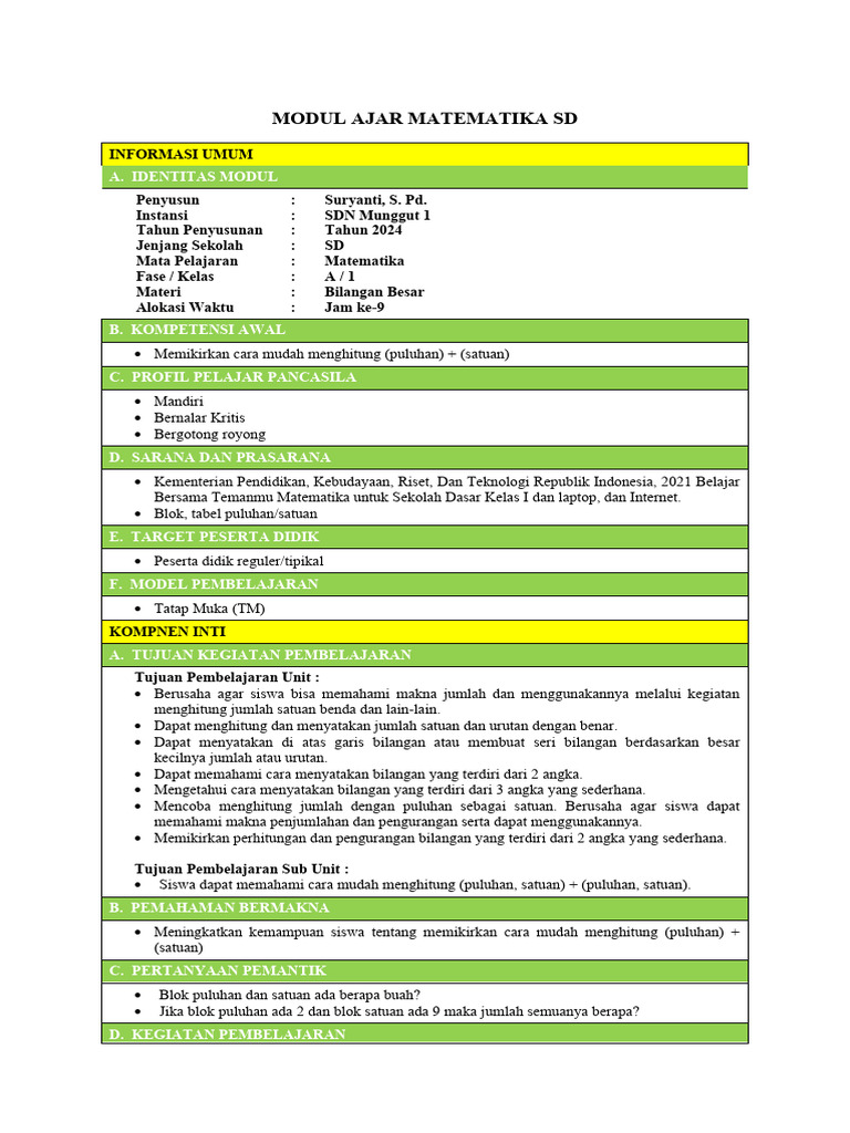 Modul Ajar PMM | PDF