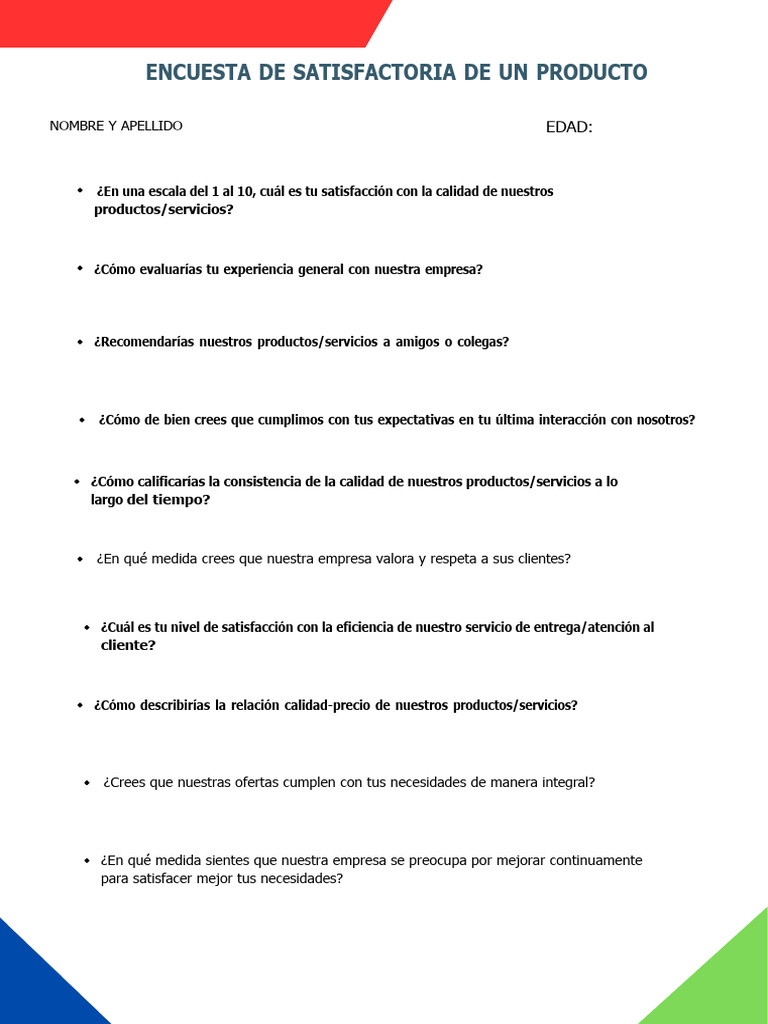 White and Blue Professional Customer Satisfaction Survey Form | PDF ...