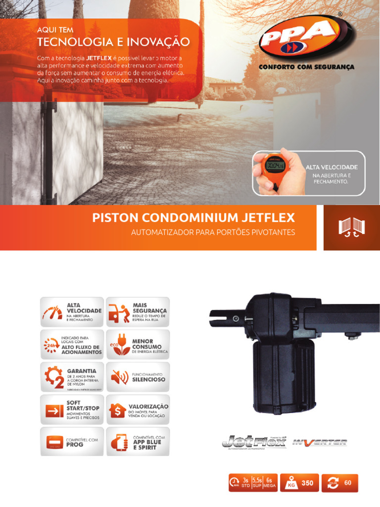 Automatizador Piston Jetflex para Portões | PDF | Engenharia Elétrica ...