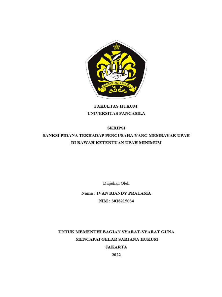 PROPOSAL SKRIPSI IVAN PANCASILA | PDF