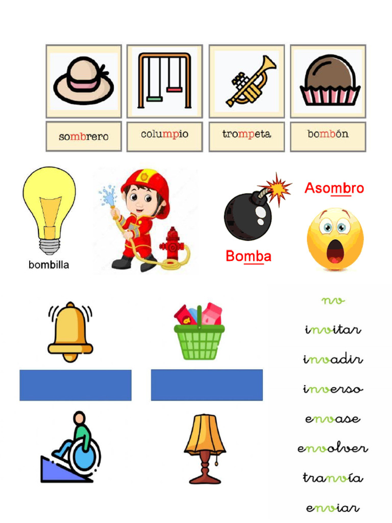 palabras con mb, mp y nv | PDF