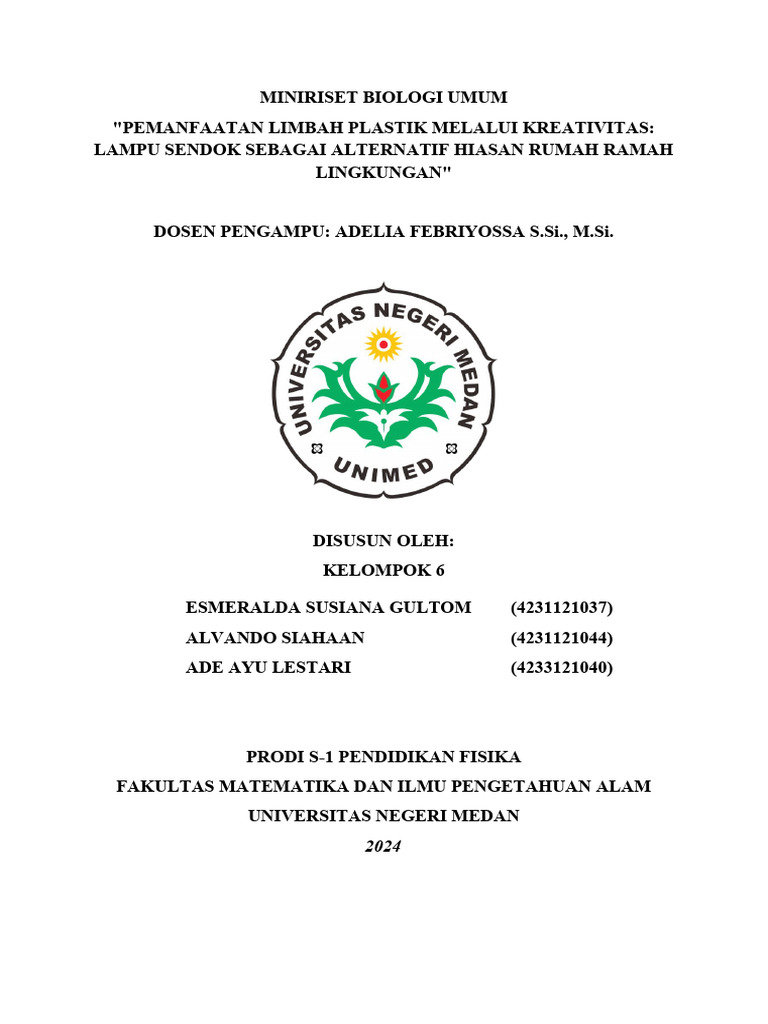 Laporan Miniriset Biologi Umum - Kelompok 6 | PDF