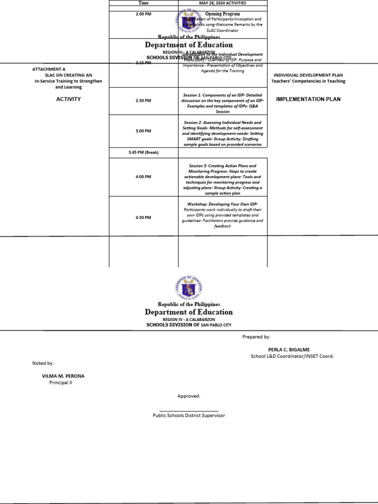 May 28, 2024 - TRAINING MATRIX - IDP | PDF | Learning | Behavior ...